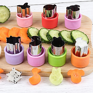 Mini Cookie Cutters Set, Small Fruit Vegetable Cutters Shapes, Animal Shape Food Cutters for Kids Lunch Bento Box Accessories