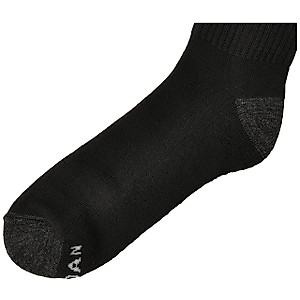 Gildan Men's Polyester Half Cushion Crew Socks, 12-Pairs, Black, Shoe Size: 6-12
