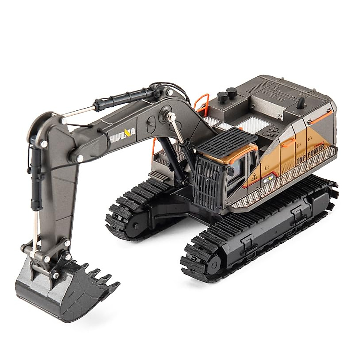 Gemini&Genius Excavator Toy for Kids, Metal Construction Vehicle Track Excavator Toy 1/50 Digger Vehicle Toy, Multi-Articular Movable Excavator Arm and 360 Degree Rotate Cab Truck Toy for Kids
