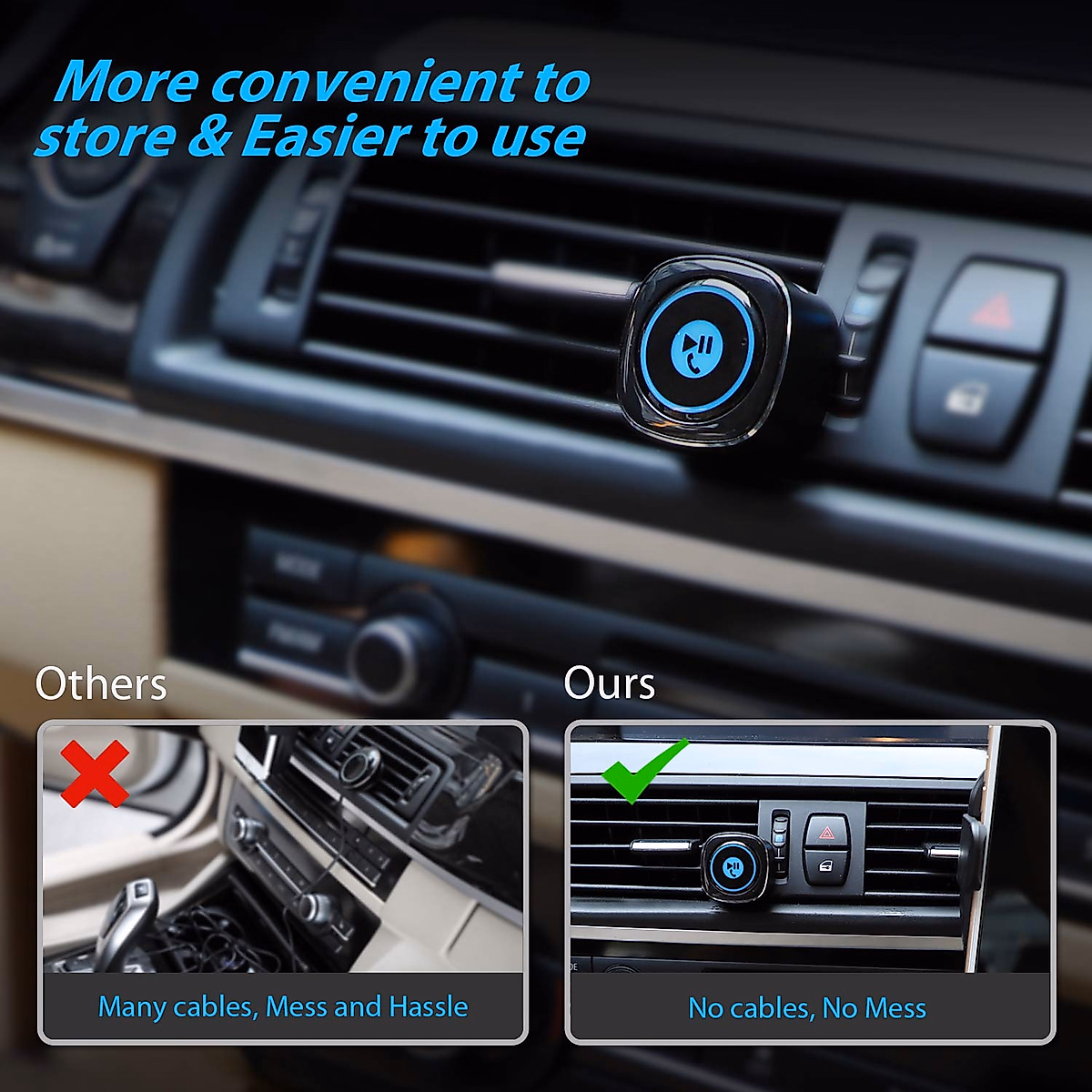 Esky Bluetooth Receiver for Car, 3.5mm Aux Bluetooth Car Adapter, Bluetooth 5.0 Wireless Car Audio Stereo Kits with Hands-Free Call, Dual 2.4A USB Ports Car Charger - US Patent No. US 10,272,845 B2