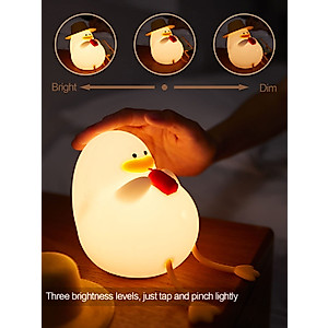 anmones Night Light for Kids - Happy Duck Premium Silicone Lamp, Cute and Dimmable Nightlight for Soothing Bedtime Ambience, 𝑴𝒖𝒍𝒕𝒊𝒑𝒍𝒆 𝑵𝒊𝒈𝒉𝒕𝒍𝒊𝒈𝒉𝒕𝒔 White XR-MM-L22067