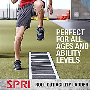 SPRI Roll-Out Agility Ladder Speed Training Equipment - Workout Exercise Fitness Equipment for Sports: Soccer, Football, Baseball, Basketball, Hockey, Boxing, Tennis, Softball