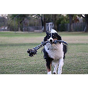 XL Dog Rope Toy For Aggressive Chewers - Benefits Non-Profit Dog Rescue - Extra Large Dog Rope Toy For Large Dogs - Large Dog Tug Of War Toy - Nearly Indestructible Toys (Blue)