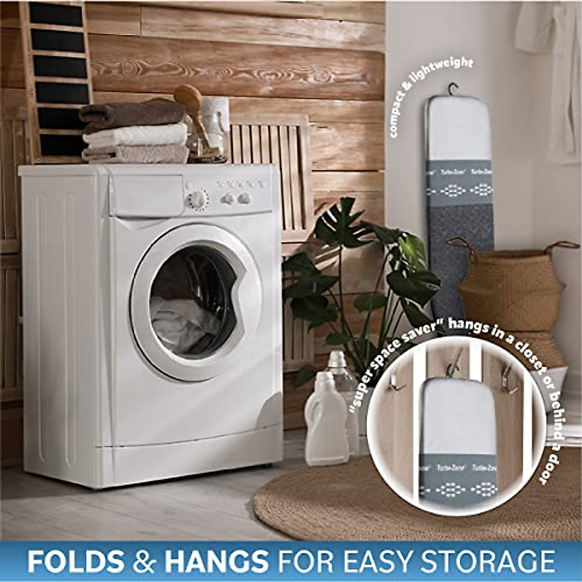 Bartnelli Pulse Ironing Board with New Patent Technology | Made in Europe with Patent Fast-Glide Turbo & Park Zone, with Smart Hanger, 4 Layer Cover Pad | 4 Premium Steel Legs (Size 43x13)