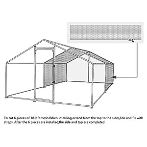 JOVNO Large Metal Chicken Coop Cage Walk-in Enclosure Poultry Hen Run House Playpen Exercise Pen Outdoor Yard Poultry Pet Hutch with Weather Proof Cover