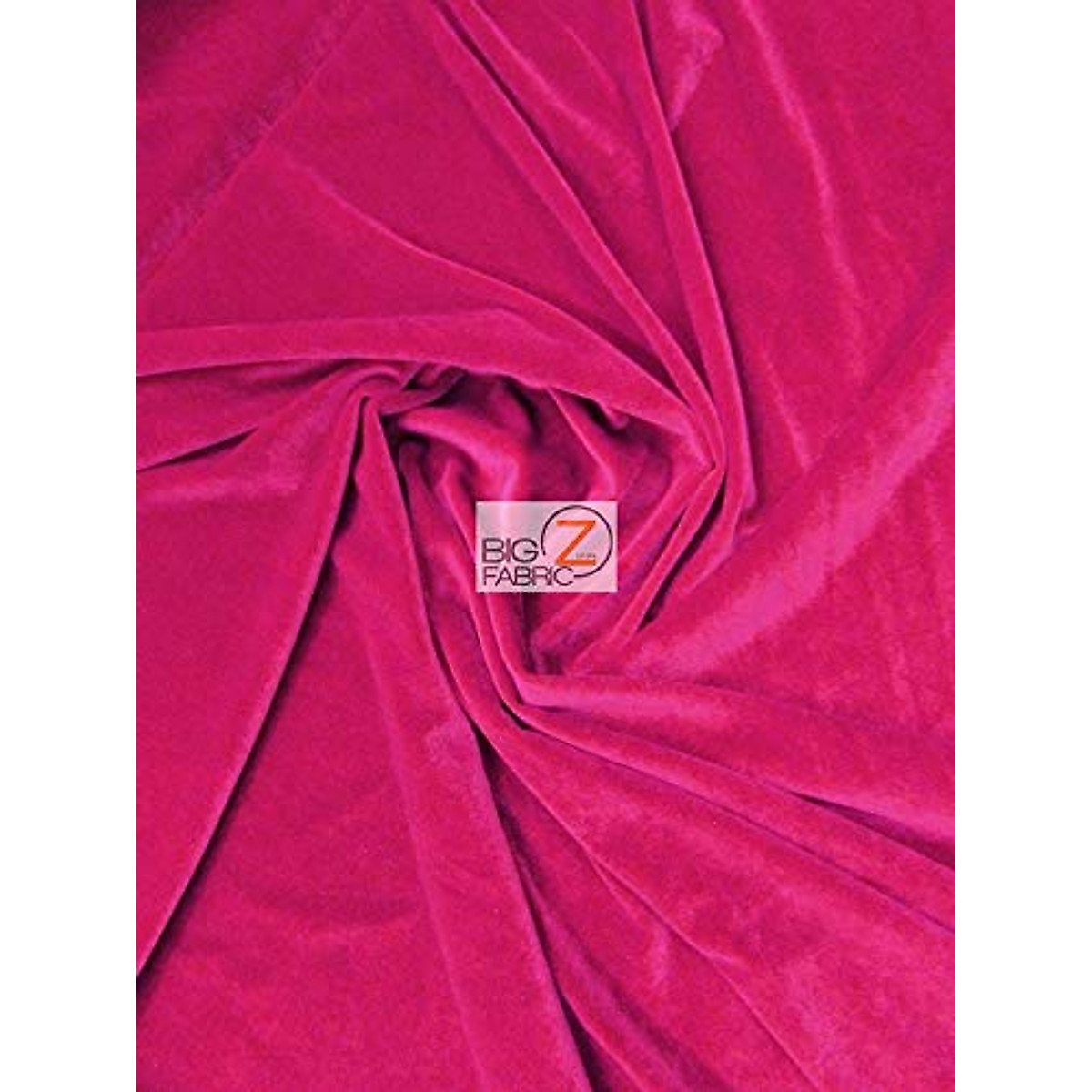 Big Z Fabric Stretch Velvet Velour Spandex 360 Grams Costume Fabric by The Yard DIY Dress Fashion Accessories Decor Apparel (Fuchsia)