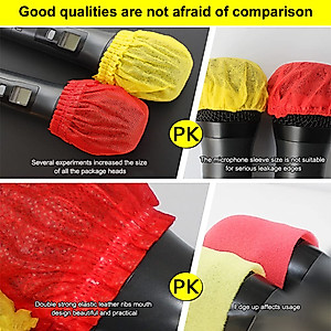 Disposable Microphone Cover, Non-woven Handheld Microphone Windscreen with Elastic Band, Clean and No-odor Mic Covers for KTV, Interview, Recording Studio, Performance, Speech (set-1)