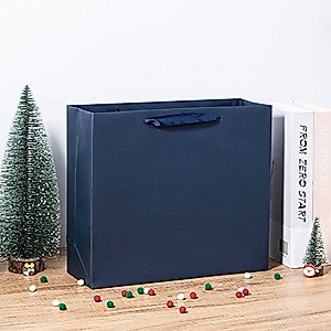 Sdootjewelry Blue Gift Bags, 12.5×4.5×11" Kraft Paper Bags with Handles 20 Pack Party Bags, Shopping Bags, Kraft Bags, Retail Bags, Merchandise Bags, Business Bags,Retail Bags, Paper Gift Bags