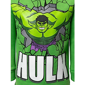 Marvel Avengers Hulk Little Boys Fleece Pullover Hoodie and Pants Outfit Set Green/Black 7-8