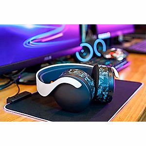 WC Freeze PS5 -  Hybrid Fabric Cooling Gel Replacement Earpads for Sony Playstation 5 PS5 Pulse 3D Headphones Made by Wicked Cushions, Improved Durability, Thickness and Sound Isolation | Black Camo