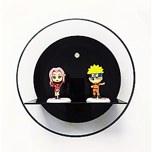 ROYALITA Acrylic Floating Display Shelf for Funko Pops, Handmade Wall Display Shelves - Perfect Display for Funko Pop Figures, Colorful Acrylic Display for Collectibles,Black