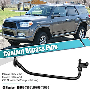X AUTOHAUX Coolant Water Bypass Pipe for Toyota 4Runner 2010-2011 for Toyota Tacoma 2005-2011 Radiator Water Outlet Hose Replaces 16268-75091 16268-75090 16268-75110 16268-75111