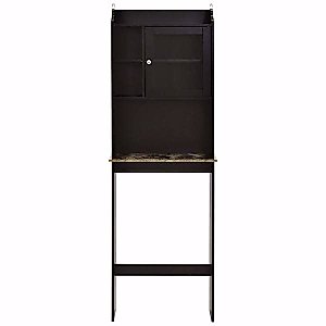 WISCLASS Space-Saving Over-The-Toilet Cabinet, Bathroom Storage Organizer, Modern Wood Design, Black