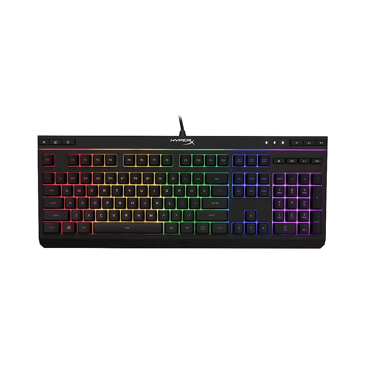 HyperX Cloud II Gaming Headset - 7.1 Surround Sound- Red (KHX-HSCP-RD) with HyperX Alloy Core RGBMembrane Gaming Keyboard Comfortable Black - Bundle