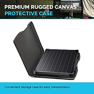 Renogy 100 Watt 12 Volt Monocrystalline Off Grid Portable Foldable 2Pcs 50W Solar Panel Suitcase Built-in Kickstand with Waterproof 20A Charger Controller & Solar Panel Connector Assembly Tool