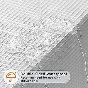 PEDBANRO White Shower Curtain - Waffle Weave Textured Fabric Shower Curtains for Bathroom, Machine Washable Waterproof Soft Cloth & Hotel Quality, Rust Resistant Grommets Weighted Bottom Hem, 72x72