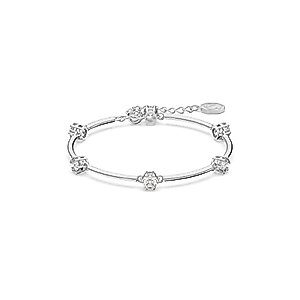 SWAROVSKI Constella Bangle Bracelet with White Circle Cut Crystals on a Rhodium Finish Setting, Part of the Constella Collection