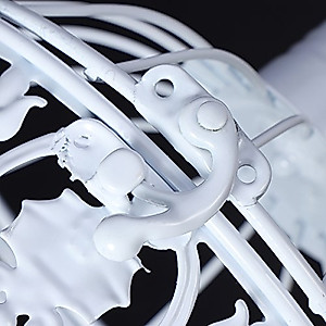 UEETEK Decorative Metal Bird Cage Home Hanging Ornament for Wedding Party Decoration (White)