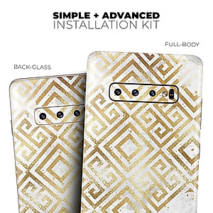 DesignSkinz Karamfila Watercolor & Gold V11 Protective Vinyl Decal Wrap Skin Cover Compatible with The Samsung Galaxy S20 (Screen Trim & Back Glass Skin)