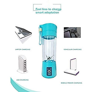 Portable Blender, Personal Blender, Small Fruit Mixer, Electric USB Rechargeable Juicer Cup, Fruit Mixing Machine Home,Travel (blue)