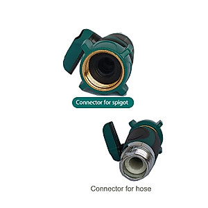 2 Pack Garden Hose Shut Off Valve 1 Way, Straight Garden Hose Splitter, Heavy Duty Zinc Alloy, 3/4-Inch Faucet/Hose Connector (UYG03#)