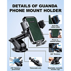 GUANDA TECHNOLOGIES CO., LTD. 2 Set Car Phone Holder with Strong Suction Cup