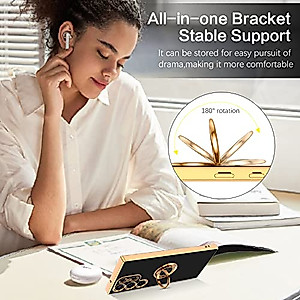 BENTOBEN Compatible with Samsung S23 Ultra Case with 360° Ring Holder, Shockproof Slim Kickstand Magnetic Support Car Mount Women Men Protective Phone Case for Samsung Galaxy S23 Ultra, Black/Gold