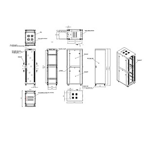 Server Rack - Locking Cabinet - Network Rack Cabinet Enclosure - 42U - Rack Mount - 32 Inch Deep - Server Cabinet - on Wheels - Shelf - Cooling Fan - Thermostat - Sysracks - SRF