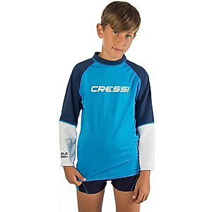 Cressi boys Long Sleeve Rash Guards, Blue, XL 14 15 years US