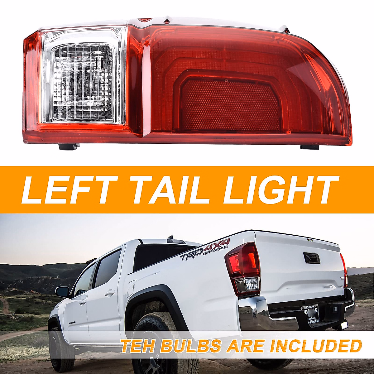 Nakuuly Tail Light Rear Lamp Compatible With 2016-2022 Toyota Tacoma Left Driver Side Taillight Brake Signal Assembly with Bulb # ‎81560-04170