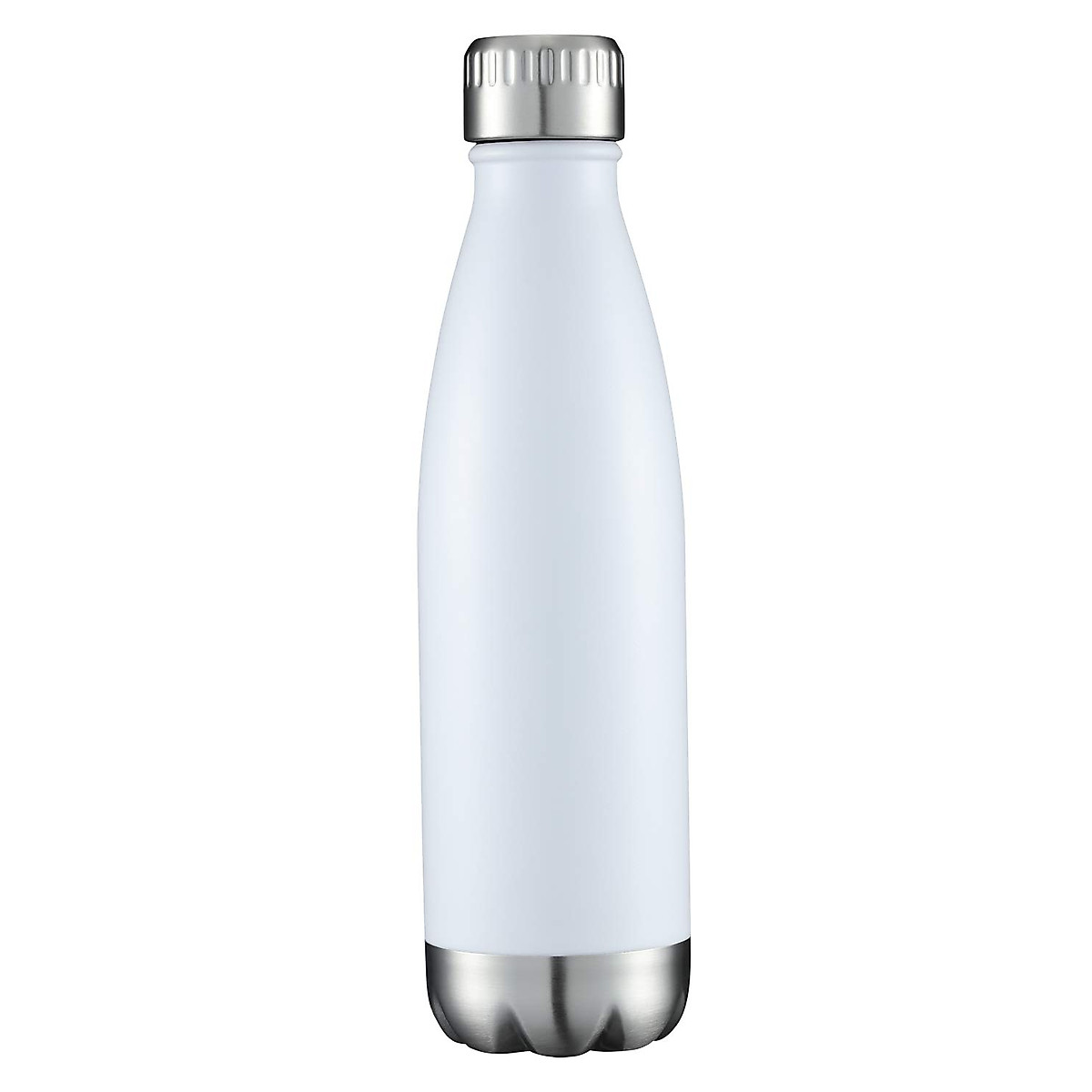 HASLE OUTFITTERS 17oz Stainless Steel Water Bottles, Vacuum Insulated Water Bottles Double Walled Powder Coated Reusable Metal Sports Water Bottles Keep Drinks Hot and Cold, White, 1Pack