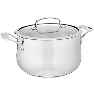 Cuisinart Contour Stainless 5-Quart Dutch Oven with Glass Cover, Silver