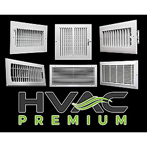 8"w X 8"h 4-Way Aluminum Curved Blade Adjustable Air Supply HVAC Diffuser - Full Control Vertical/Horizontal Airflow Direction - Vent Duct Cover [Outer Dimensions: 9.65"w X 9.65"h]