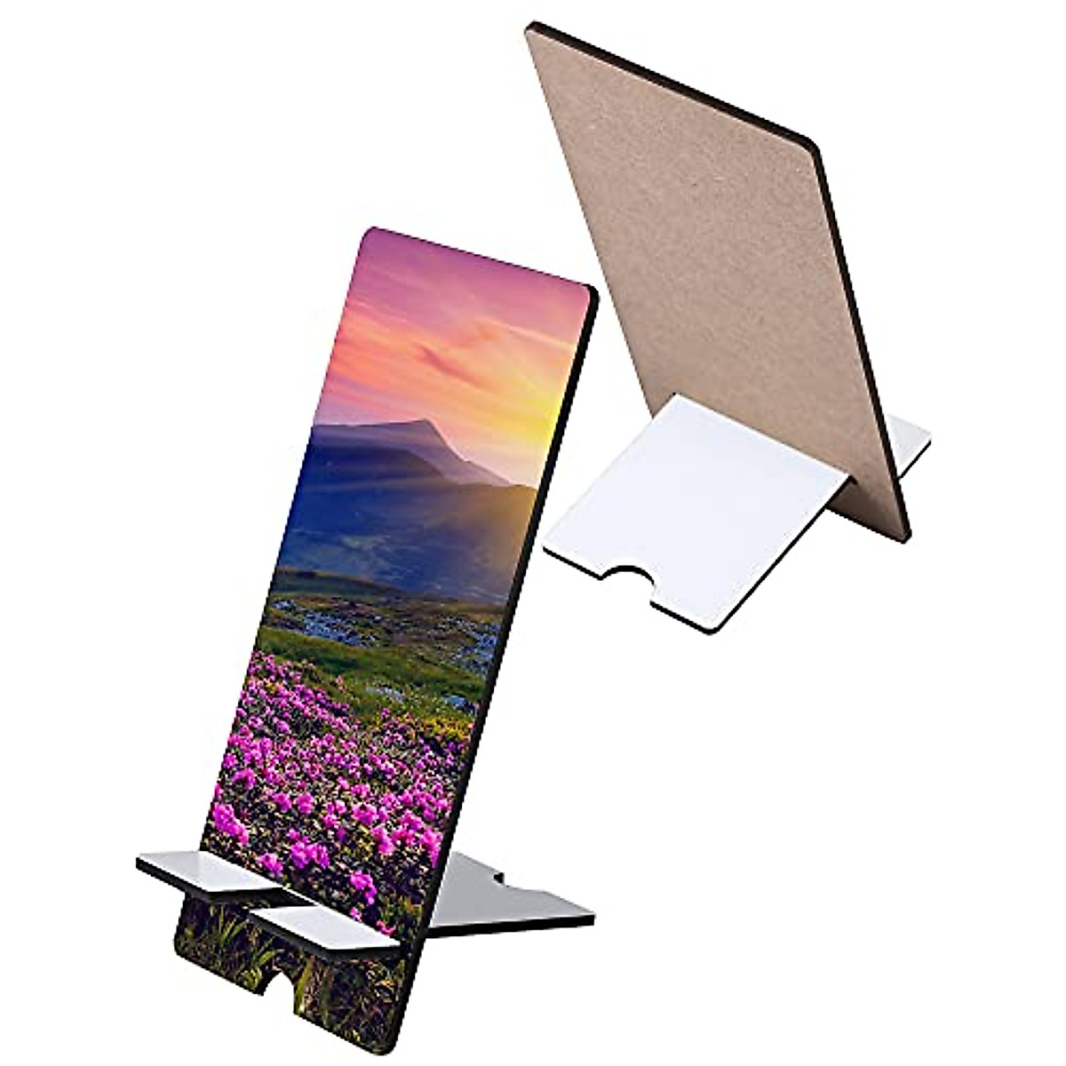 Frienda 4 Pieces Sublimation Blank Cell Phone Stand Holder Sublimation Phone Holders Sublimation Desktop Phone Holder for Home Office