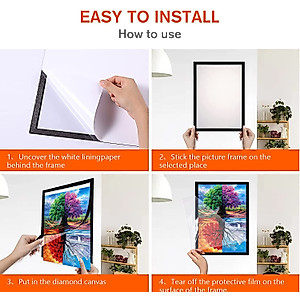 6 Pack Diamond Painting Frames, Frames for 12x16in/30x40cm Diamond Painting Canvas, Diamond Painting Frames for Diamond Painting Display and Protection, Home Wall Office Decor