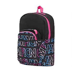 Champion Kids' Backpack & Lunch Kit, Black/Multi, Youth Size
