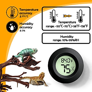 Reptile Tank Accessories, 2 PCS Reptile Thermometer and Humidity Gauge for Bearded Dragon, Jumping Spider, Leopard Gecko, Hermit Crab, Gecko, Ball Python, Lizard