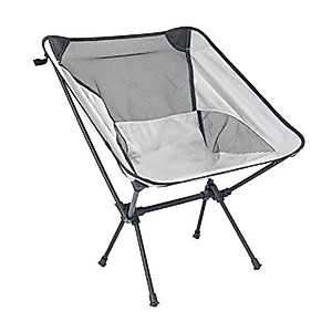Lightweight Portable Folding Camping Chair Compact Beach Camp Chairs for Adults Foldable Backpacking Chair Outdoor Chair for Camping Hiking Lawn Picnic Outside Travel (Grey)