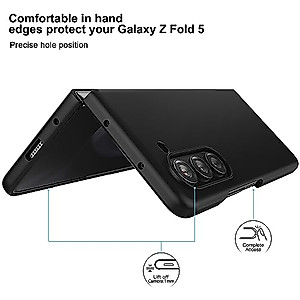 Foluu Slim Fit Case for Samsung Galaxy Z Fold 5 Case, with Front Built-in Screen Protector, Ultra Thin Matte PC Protective Cover for Samsung Galaxy Z Fold5 5G 2023 (Black)