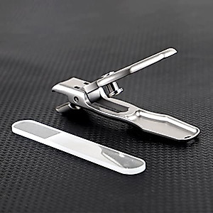 PHOELUXE Nail Clippers, 16mm Wide Jaw Opening Nail Clippers for Cutting Thick Nails Extra Large Toenail & Fingernails Clippers with Safety Lock and Nail File for eniors, Men, Adult (Silver)