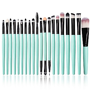 CINIDY 20 pcs Makeup Brush Set tools Make-up Toiletry Kit Wool Make Up Brush Set (black)