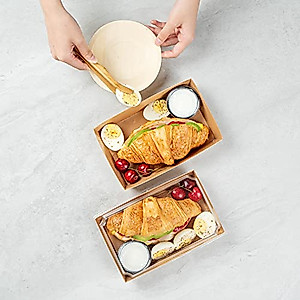 Restaurantware Matsuri Vision 8 x 5 x 1.5 Inch Medium Sushi Trays 100 Greaseproof Sushi Packaging Boxes - Lids Sold Separately Disposable Kraft Paper Sushi Containers For Entrees Or Desserts