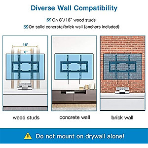 Pipishell UL Listed Tilt TV Wall Mount Bracket Low Profile for Most 23-55 Inch LED LCD OLED 4K Flat Curved TVs up to 99lbs Max VESA 400x400mm, 8° Tilting for Anti-Glaring, Fits 8-16 inch Wood Stud