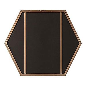 Kate and Laurel McNeer Modern Wall Mirror, 22 x 25, Bronze, Geometric Hexagon Mirror for Wall