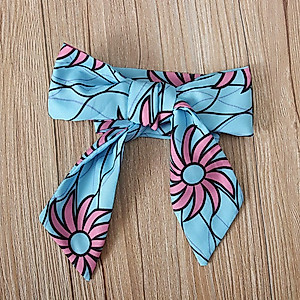 Shan-S Newborn Infant Toddler Jumpsuit Overalls Kids Baby Girls Off Shoulder Dashiki African Romper + Headband Outfit