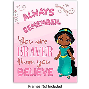 Black Girls Wall Art - African American Girl Wall Decor - Pink Princess Wall Decor - Toddler, Little Girls Bedroom Decor - Cute Girls Room Decor - Baby Girl Room Decorations - Positive Daughter Gifts