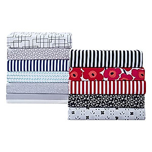 Marimekko - Queen Sheets, Cotton Percale Bedding Set, Crisp & Cool Home Decor (Pikkun Rasymatto, Queen)