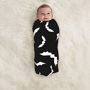 Halloween Bat Goth Baby Stuff Newborn Swaddle Blanket Soft & Cozy Gothic Receiving Baby Blankets Swaddle Wrap for Boys and Girls