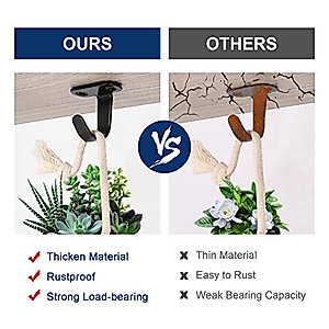 NearMoon Stainless Steel Screw Mounted Ceiling Hooks, Under-Shelf Towel/Robe Clothes Hook Heavy Duty Coat Hook Hanger for Bathroom Kitchen Cabinet Garage, 10 Pack (Matte Black)