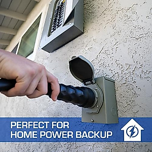 DuroMax XP5015GC 50-Amp 15-Foot 6-Gauge 14-50 CS6364 Heavy Duty Generator Cord for Home Power Backup, Black